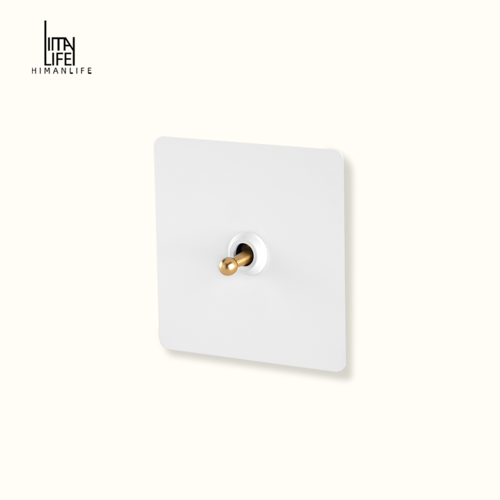 Avoir Wall Toggle Switch 2 Way Gold Retro Round Lever White Stainless ...