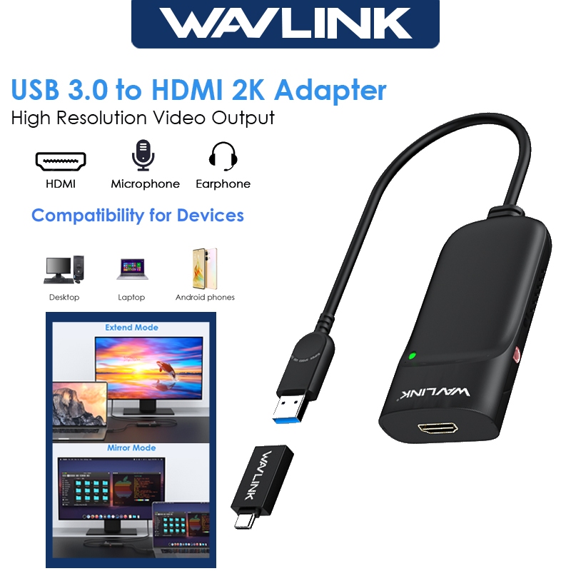 WAVLINK Display HDMI Adapter USB 3.0 to HDMI Converter 2K@60Hz For ...