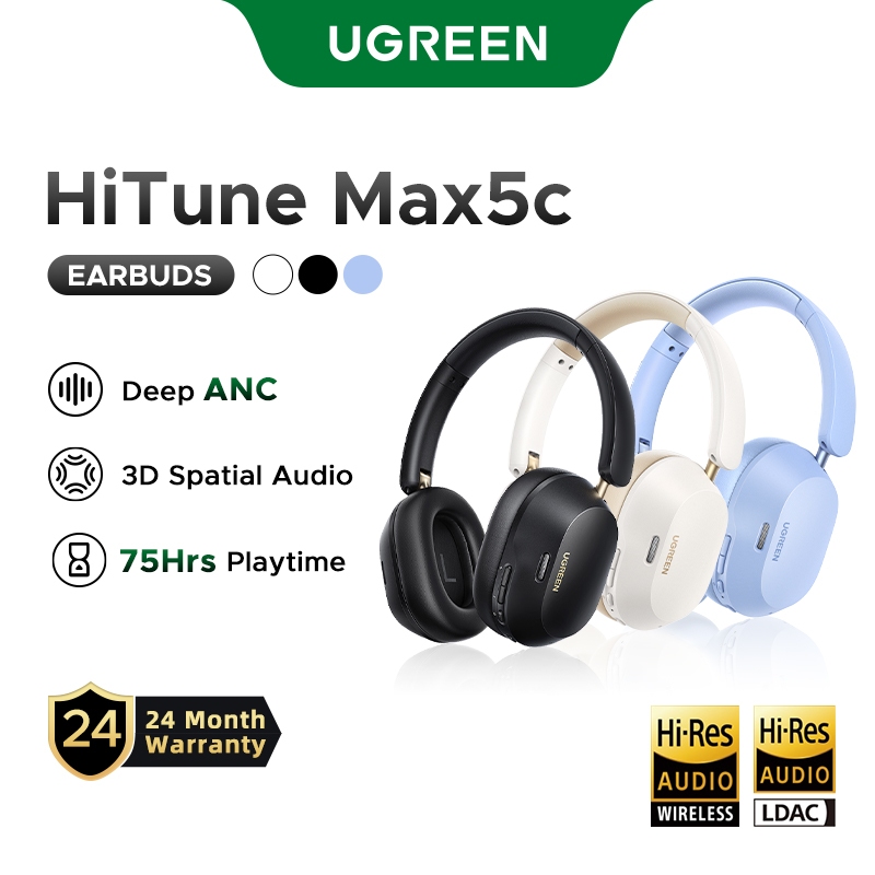 UGREEN HiTune Max5c Hybrid Active Noise-Cancelling Headphones Hi-Res ANC Certified HiFi Earphone ...
