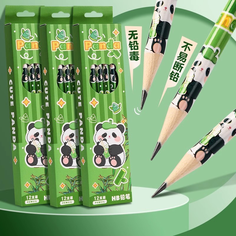 (12Pcs/set)Cute Panda HB/2B Pencil Cute cartoon Kuromi student pencil ...