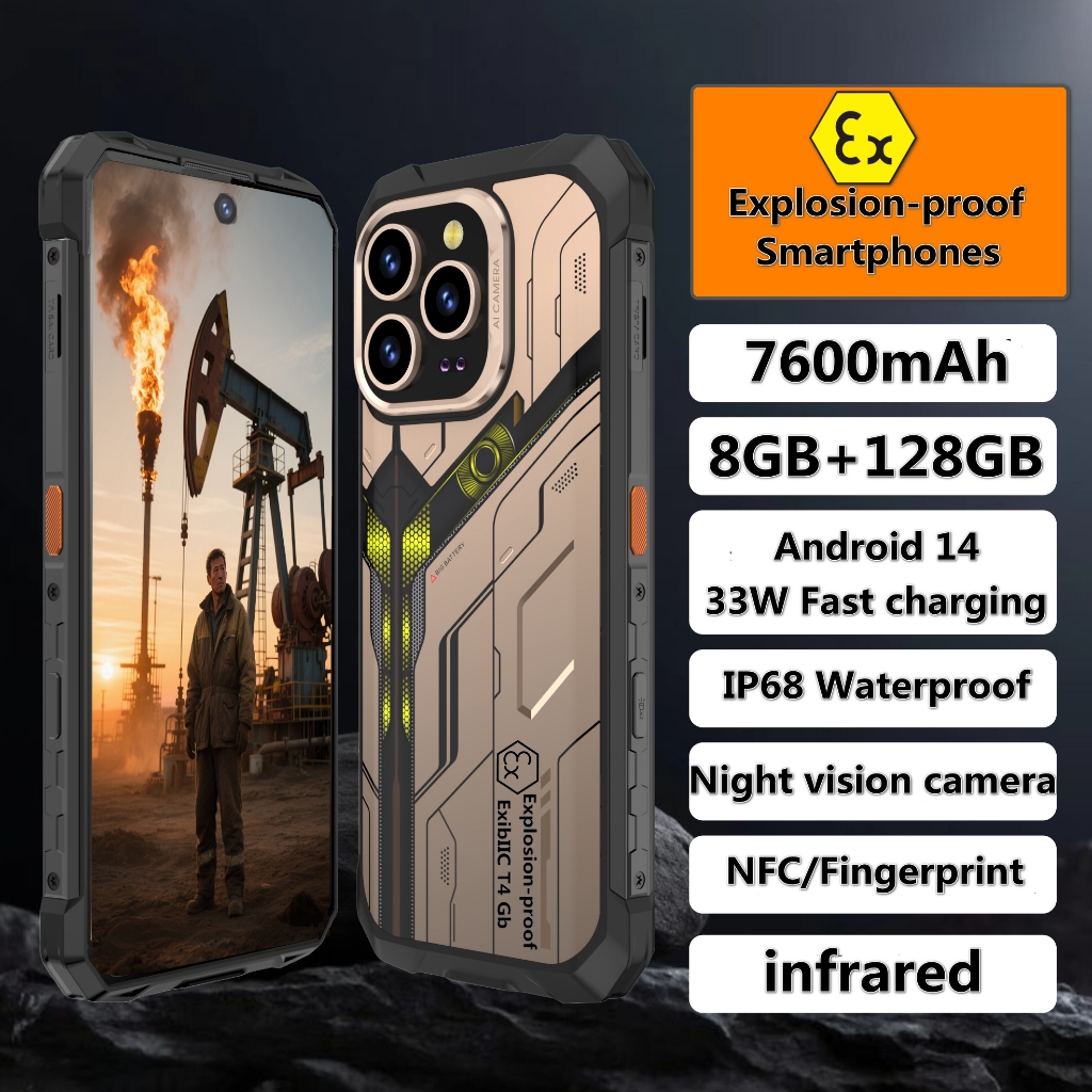 Explosion-Proof Phone Night vision Rugged Phone Android 14 33W 32MP ...