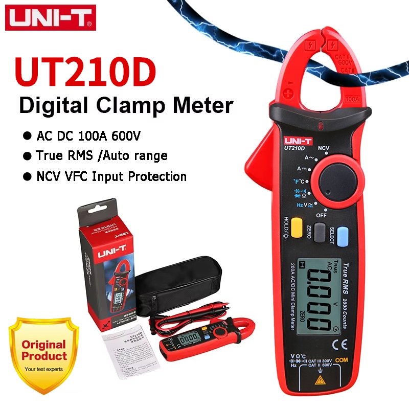 UNI-T UT210D True RMS Mini Clamp Multimeter AC DC NCV VFC Tester ...