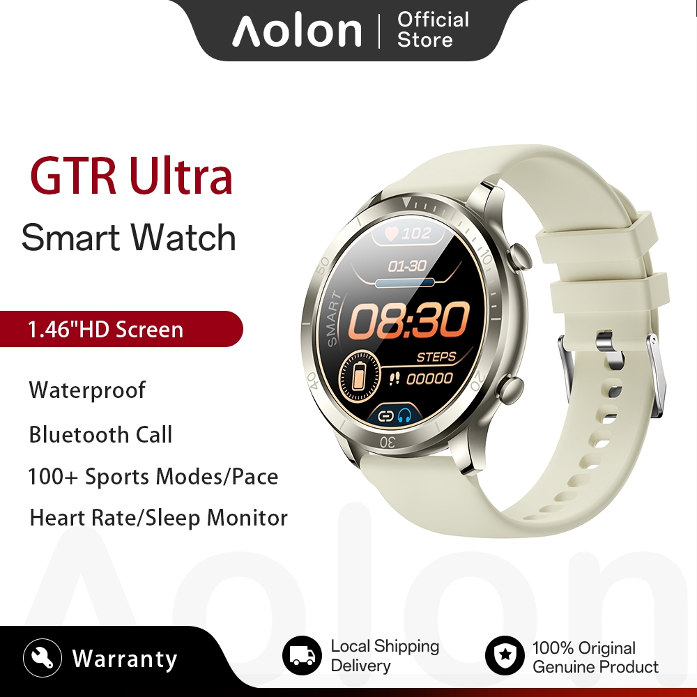 Aolon GTR Ultra Smart watch 1.46" HD Screen DIY Watch Face Bluetooth ...