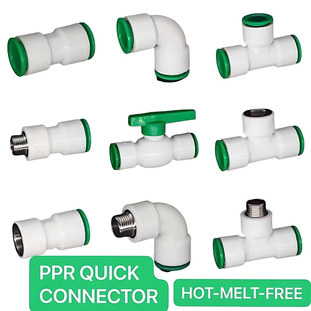 20mm PPR Quick Connector PVC Pipe Fittings-Socket/Elbow/Tee/Valve ...