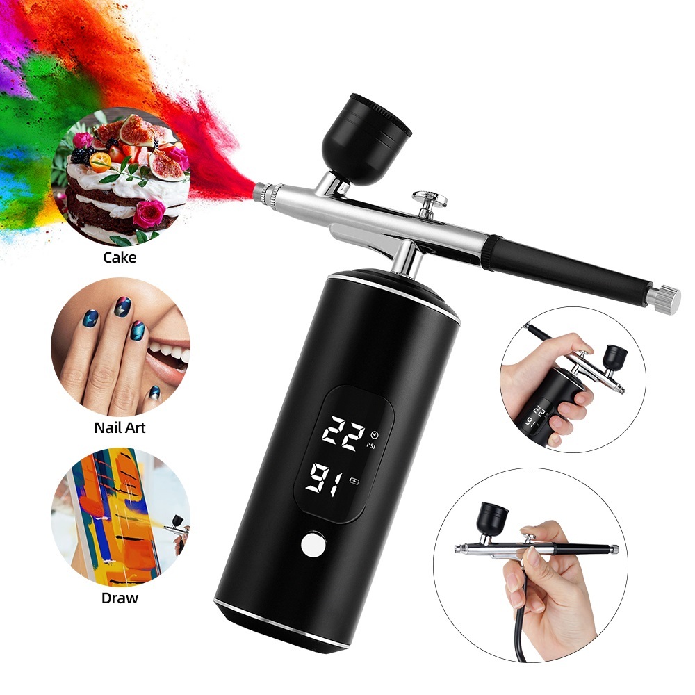 ForeverLily Portable Airbrush kit with a display screen Wireless Spray ...