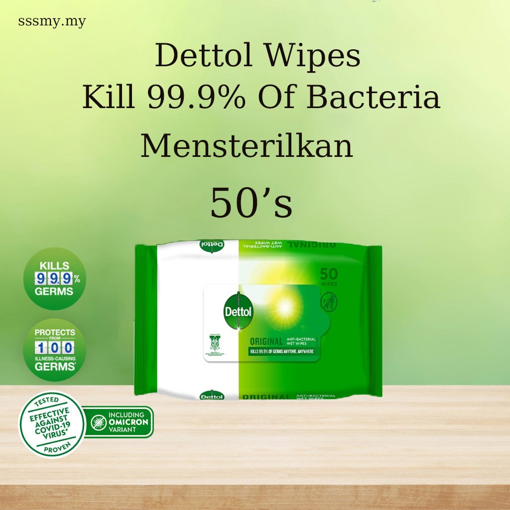 Dettol Antibacterial Wet Wipes/tissue Original (50's) | Shopee Malaysia