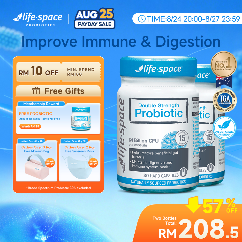 [Bundle of 2][Official] Life Space Double Strength Adult Probiotics 30s ...