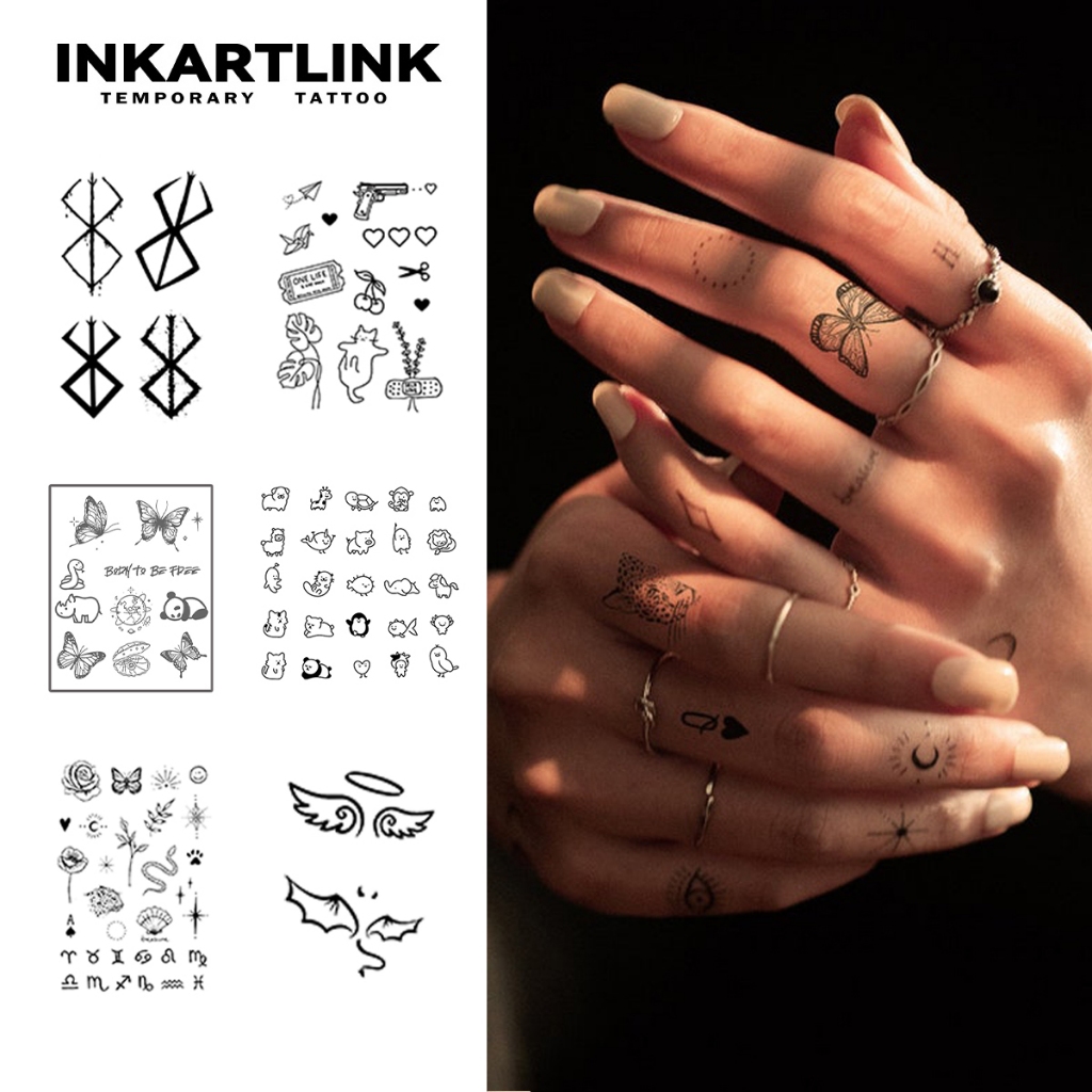 Ink Arm Temporary Tattoo Stickers, Minimalist Leaves Waterproof Long ...