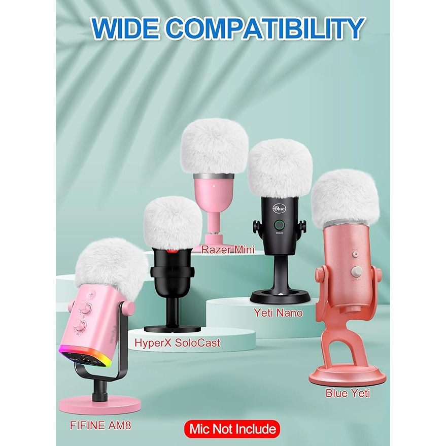 Mic Foam Cover with Furry Windscreen Muff Windshield Compatible for ...