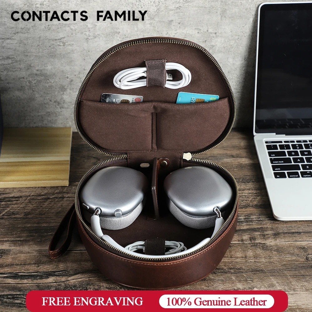 CONTACTS FAMILY Genuine Leather Case for Apple AirPods Max SONY WH1000 ...