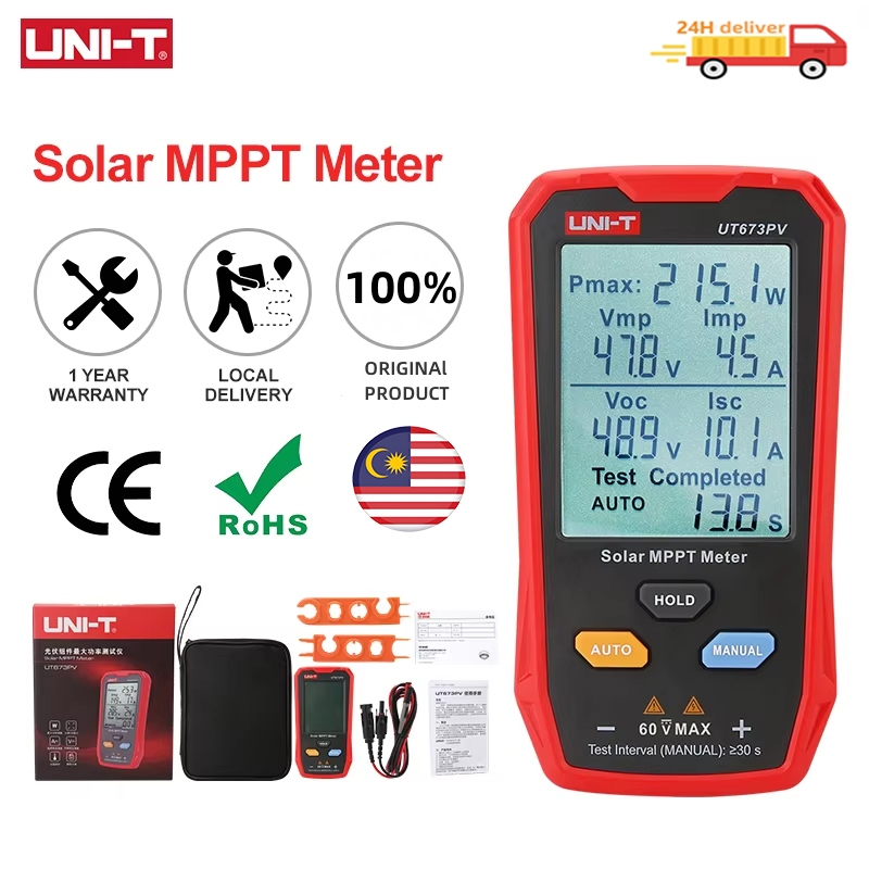 UNI-T UT673PV Solar MPPT Meter 5~800W PV Module Meter Voltage Current ...