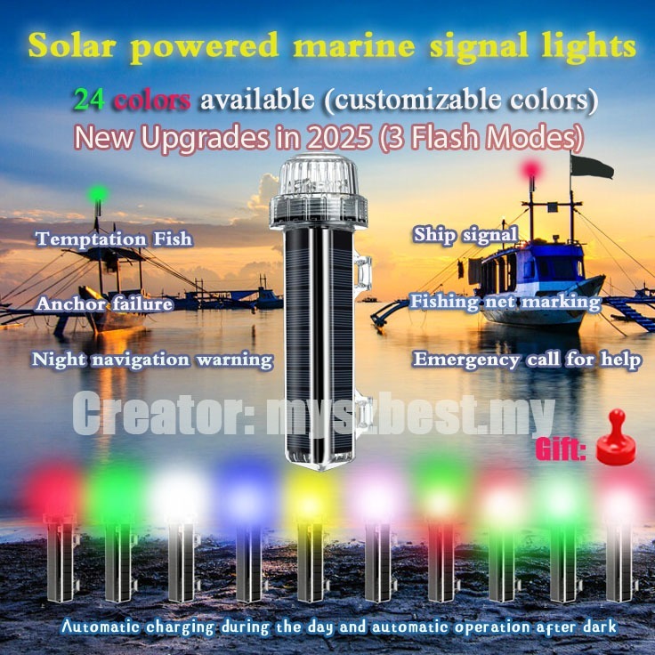 🔥Lampu penanda jaring pancing gillnet Solar Mark signal light marine ...
