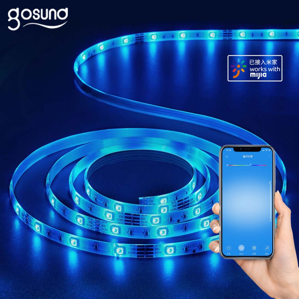 Gosund Smart LED Light Strip 16 Million Colors Music Sync Custom Scenes ...