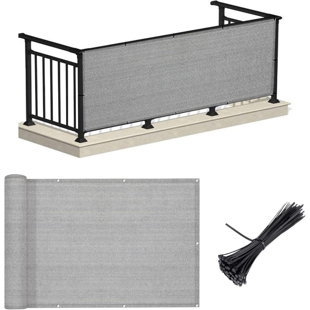 Mixed Gray Fence Net Balcony Screen Privacy Fence Net (HDPE) Anti-Ultraviolet Weatherproof ...