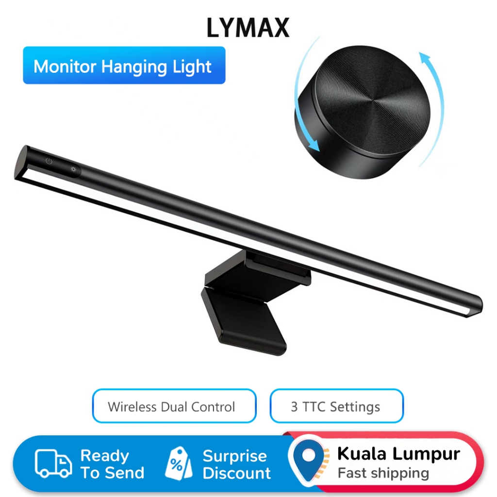 LYMAX Monitor Light Bar Computer Display USB Stepless dimming 3 colors ...