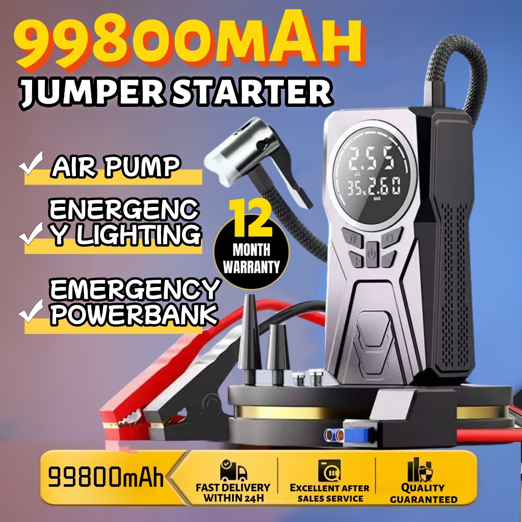 99800mAh jumper powerbank 4 in 1 car jump starter with air pump car ...