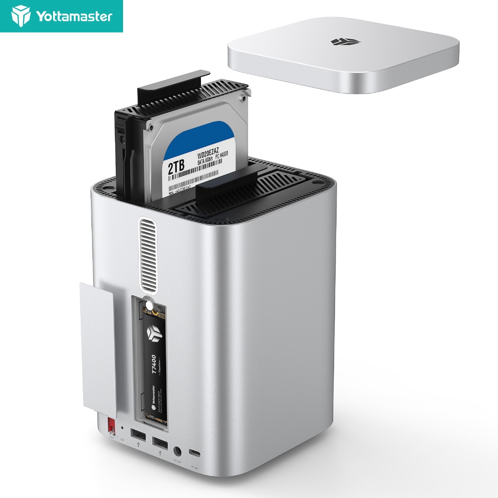 Yottamaster HSD10 MiniTower SSD/HDD Docking Station With M.2 Enclosure ...