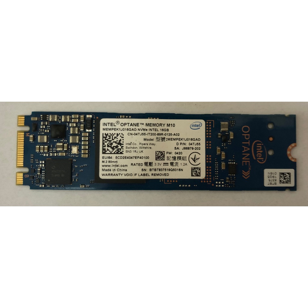 INTEL OPTANE MEMORY M10 SSD 16GB NVMe mempek1j016gad Health level 80% ...