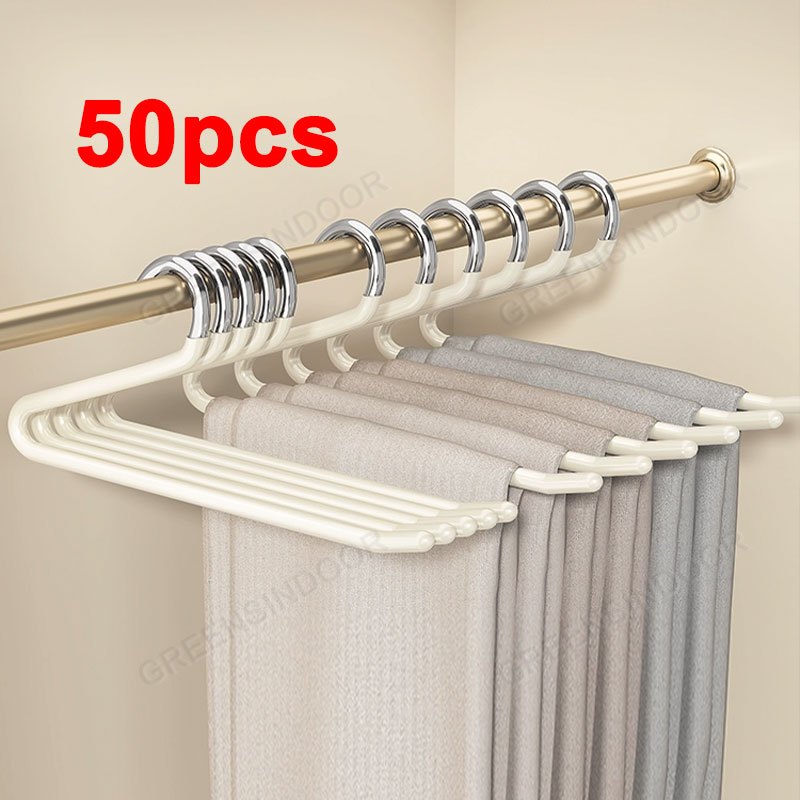 50PCS Z-shaped Hanger Stainless Steel Metal Pants Hanger Jeans Hanger ...