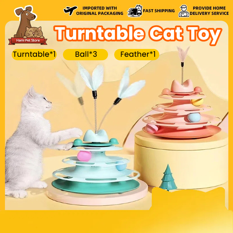 Turntable Cat Toy Cat TowerTurntable Four-layer Turntable Round Track ...