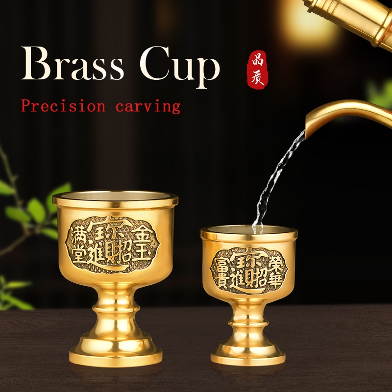 praying cup brass God Cup Worship Cup Worship Tea Cup Fortune thicken ...