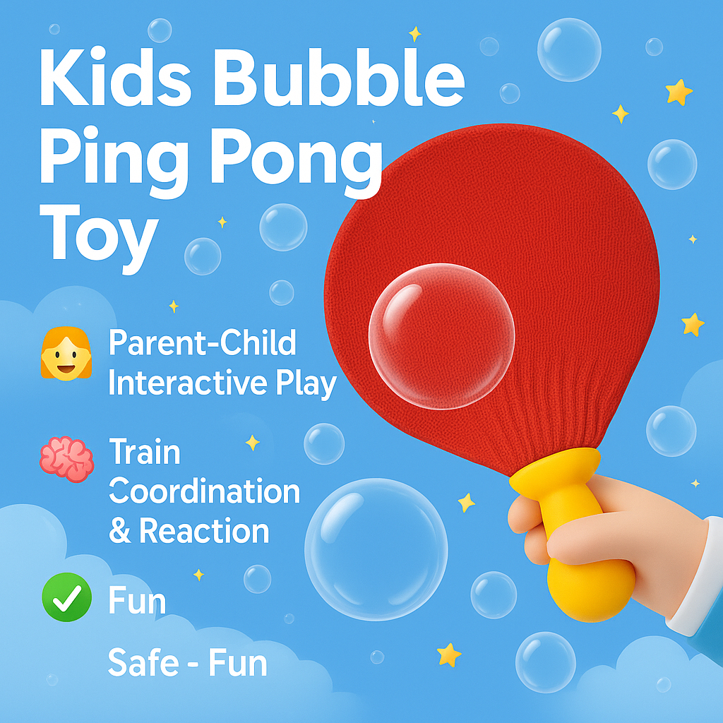 Kids Table Tennis Racket Bubble Toy Can Slap Blow Bubbles Educational ...