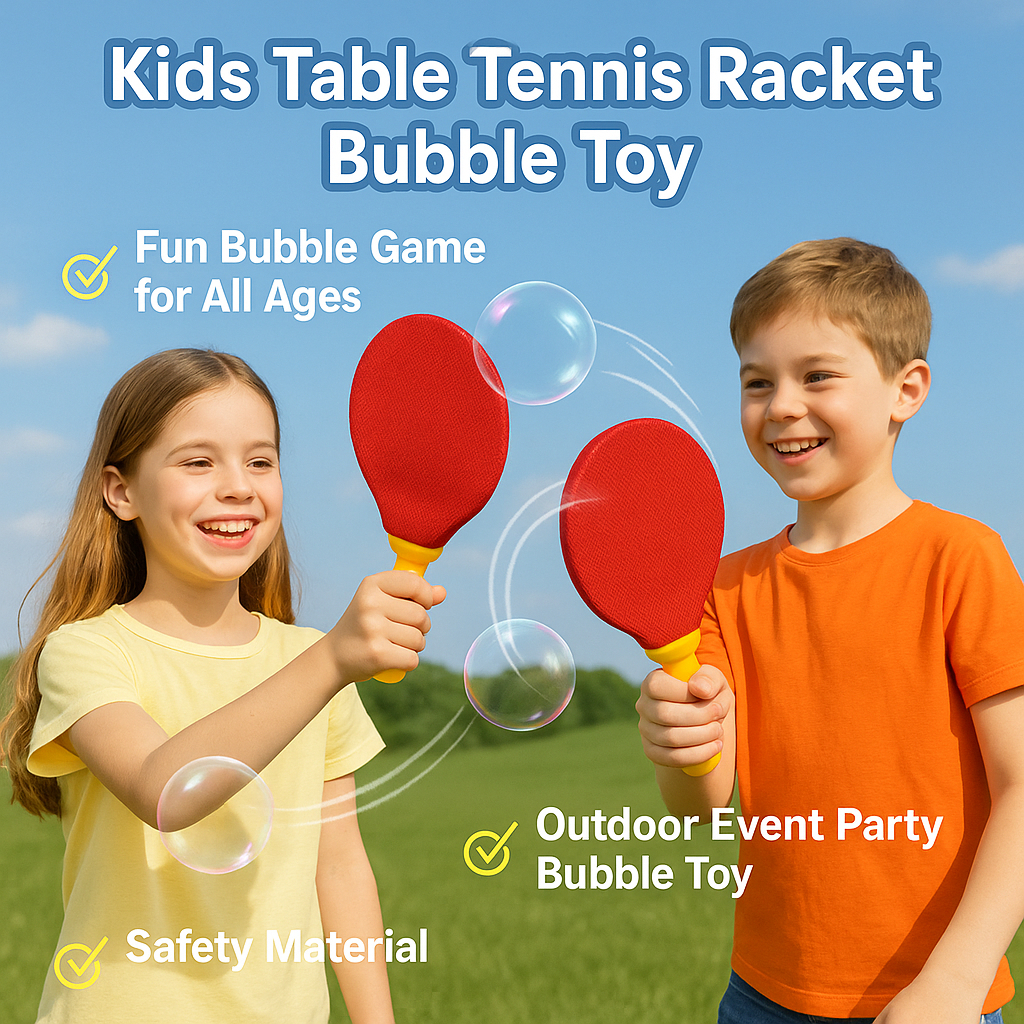 Kids Table Tennis Racket Bubble Toy Can Slap Blow Bubbles Educational ...