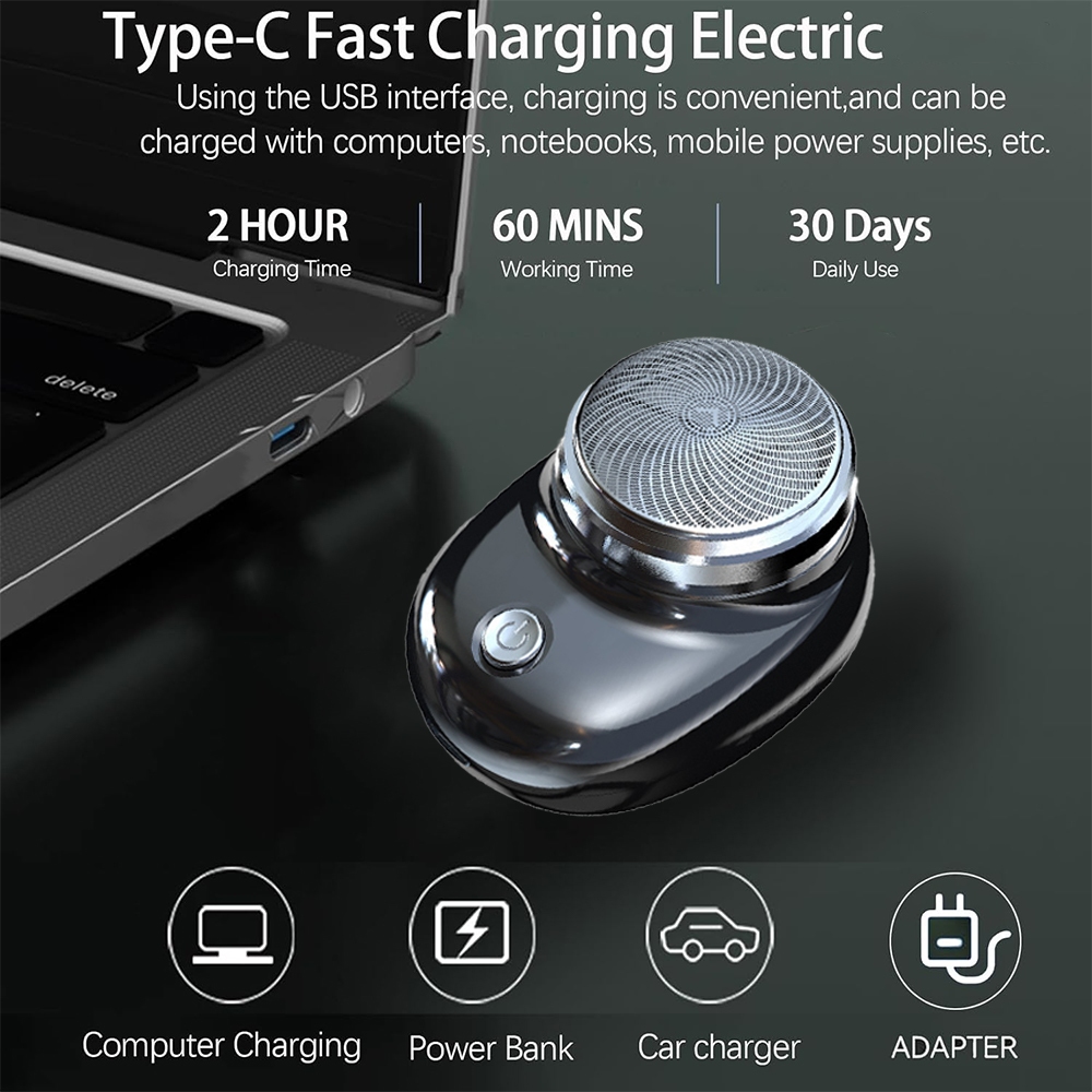 KONKA Mini Electric Shaver for Men LCD Display Portable Shaver Travel ...