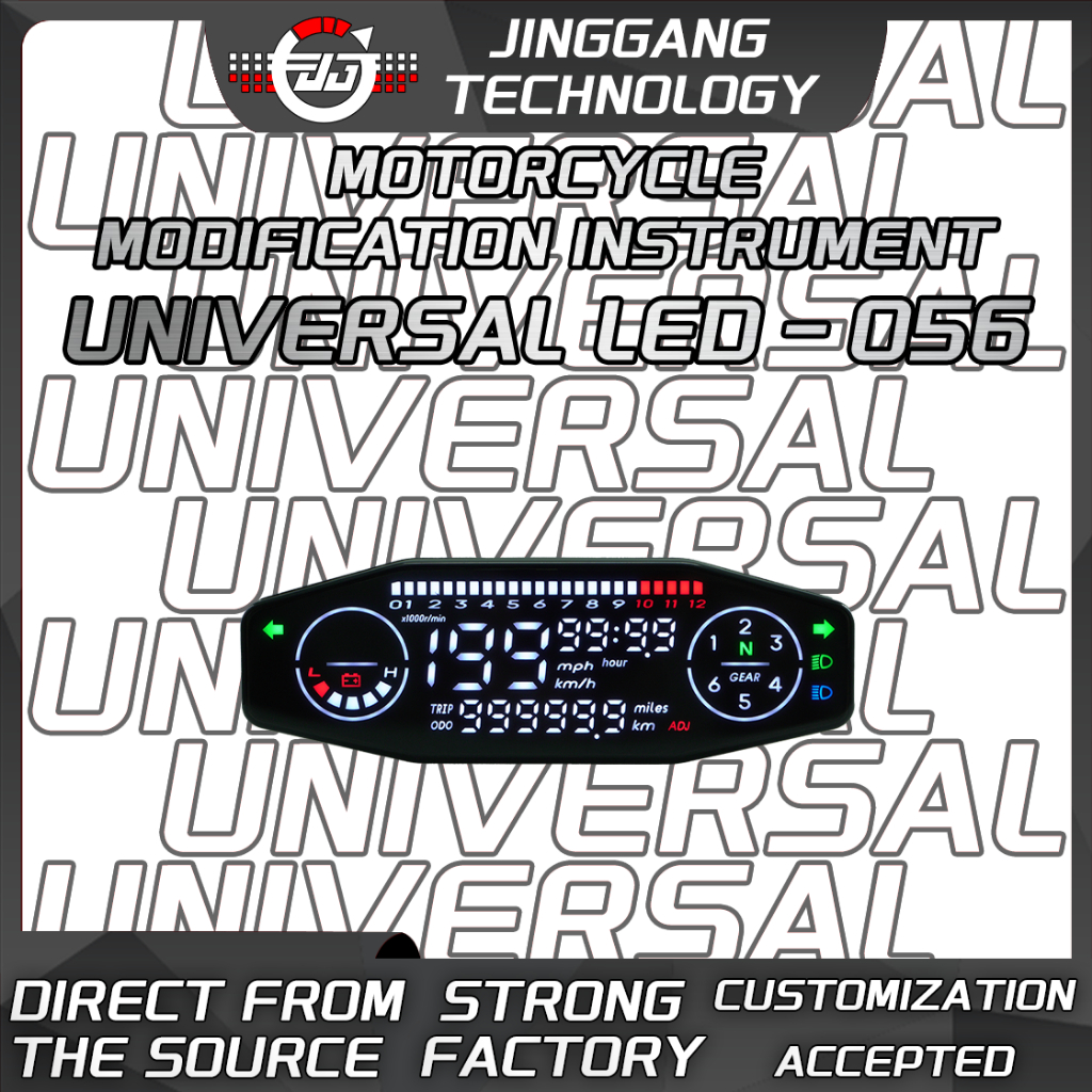 Universal LED Digital Motorcycle Speedometer odometer Oil Gauge ...