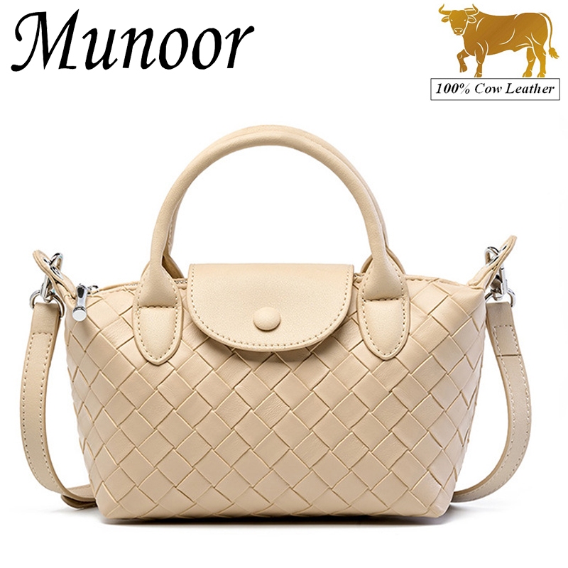 Munoor 100% Genuine Cow Leather Bag Women High Quality Fashion Shoulder ...