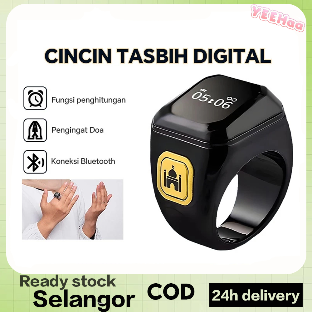 YEEH_ USB Rechargeable Bluetooth Smart Tasbih Tally Counter Ring for ...