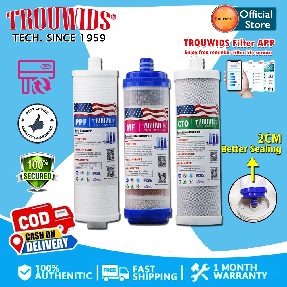 TROUWIDS 5 In 1 Minerals Alkaline Water Filter Replacement Cartridge ...