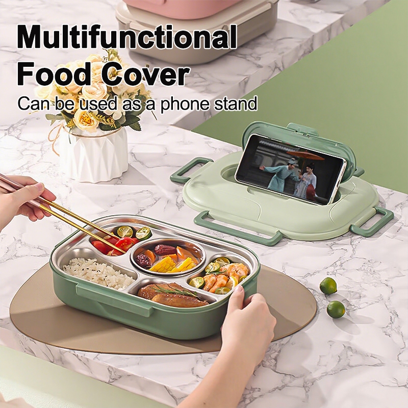 Leak-Proof Bento Box Dinnerware Set 304 Stainless Steel Insulated Lunch ...