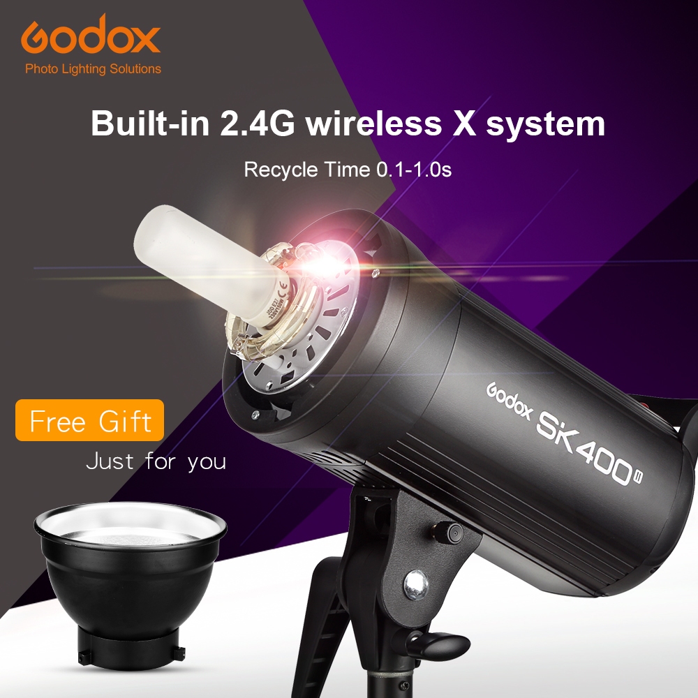 Godox SK400II 400Ws GN65 Professional Studio Flash Strobe with Built-in ...