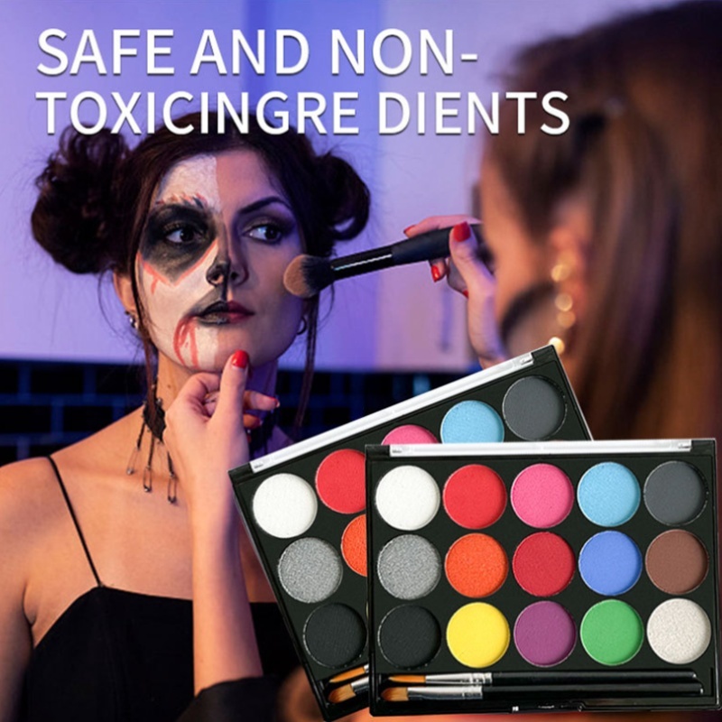 Veronni 15-color Watercolor Body and Face Paint Set Suitable for Role ...
