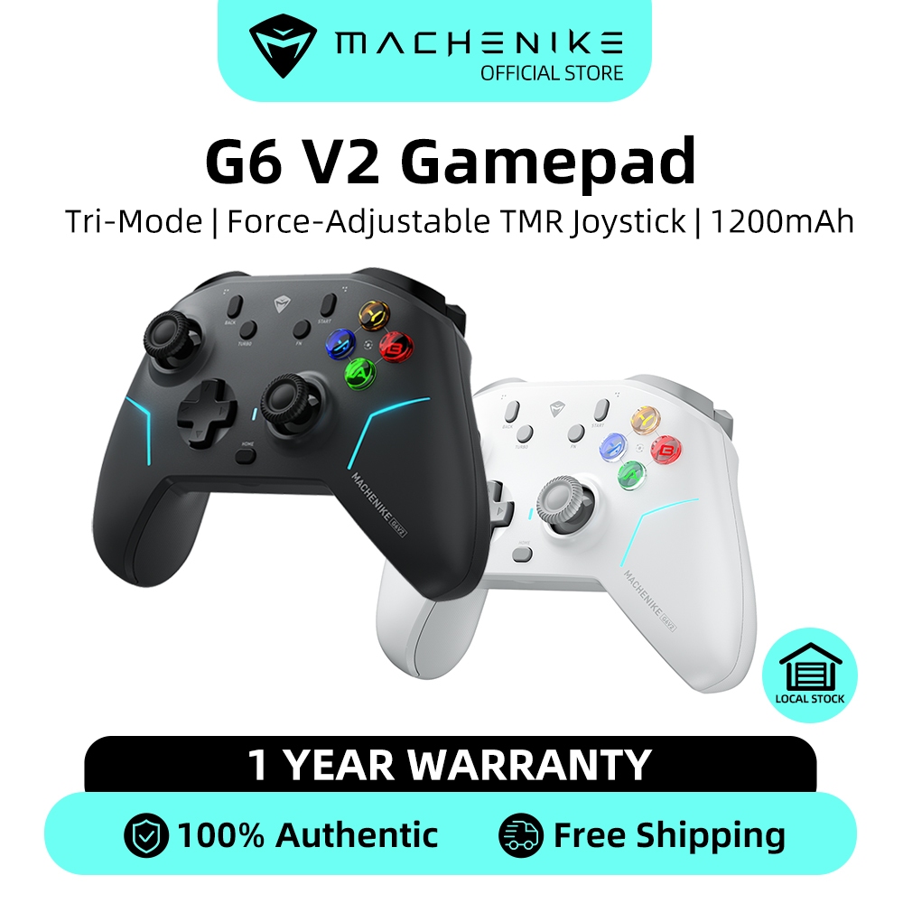 Machenike G6 V2 Tri-Mode Wireless Gamepad, ABXY Quick-Swap | Gyroscope | Force-Adjustable TMR ...