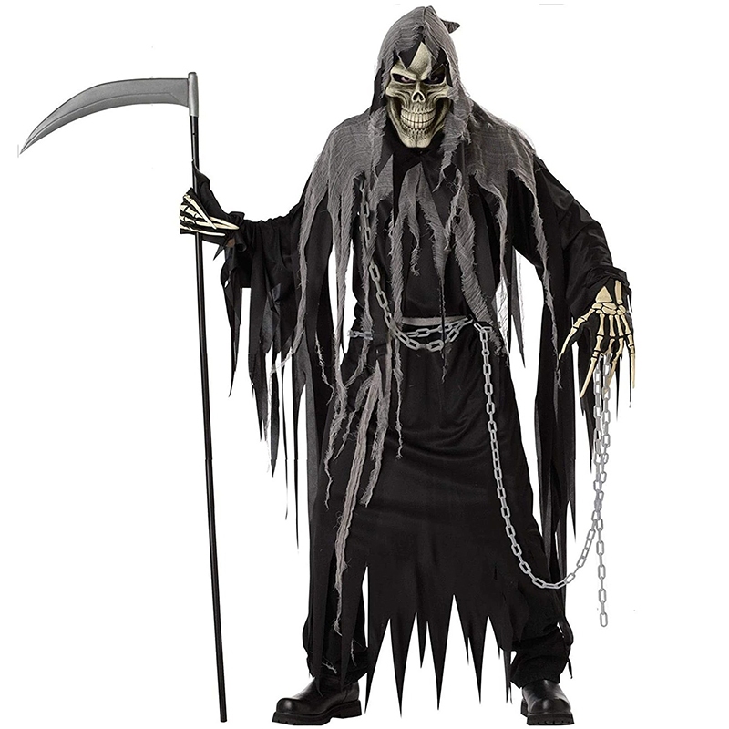 Men's Halloween Grim Reaper Costume Cosplay Sickle Monster Death ...