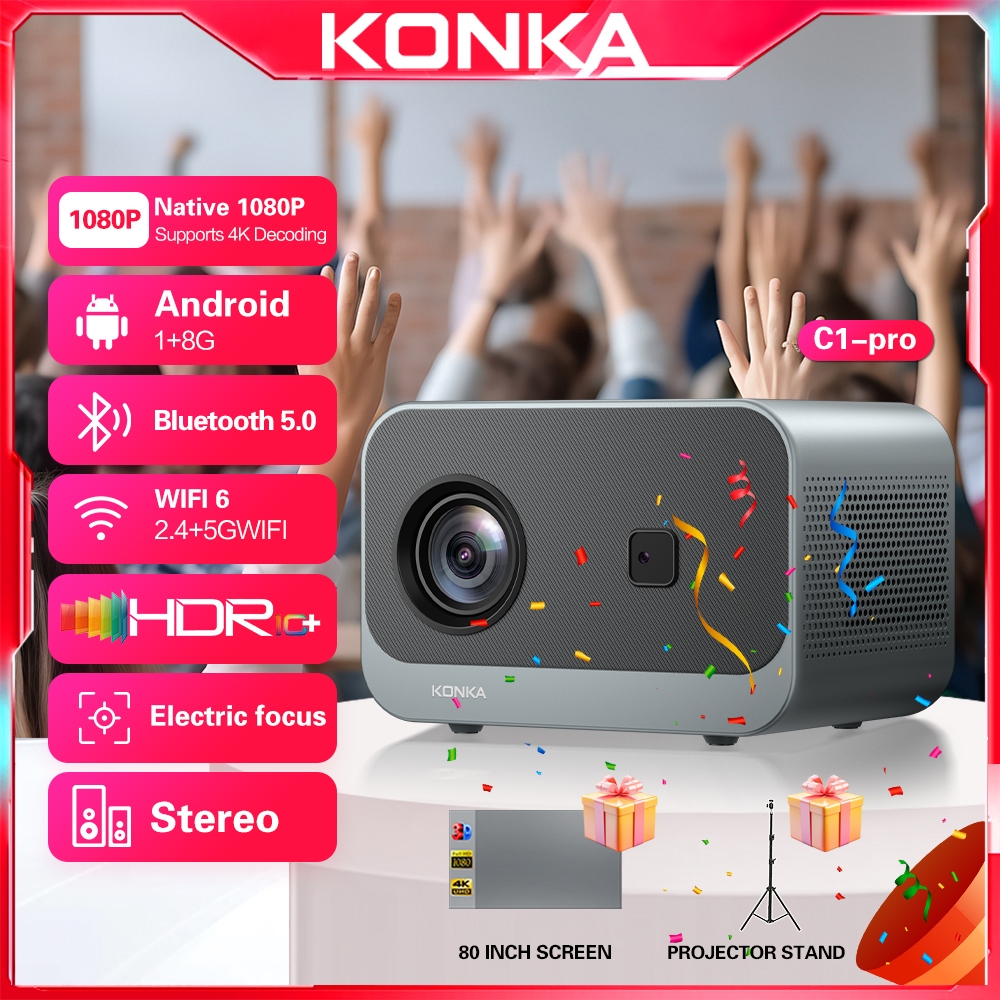 KONKA C1 Pro Smart 4K Projector with Built in Apps 4k Native 1080P HP ...