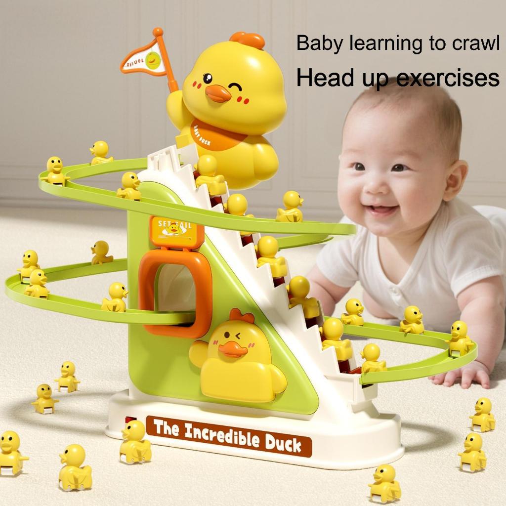 Small Ducks Climbing Toys,Electric Duck Climbing Stairs Tracks Slide ...