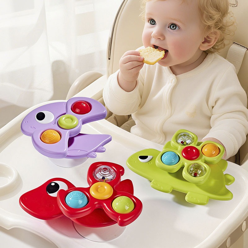 Dimoarch Dinosaur Suction Spinner Toys with Spinning Poppers – 3 Pack ...