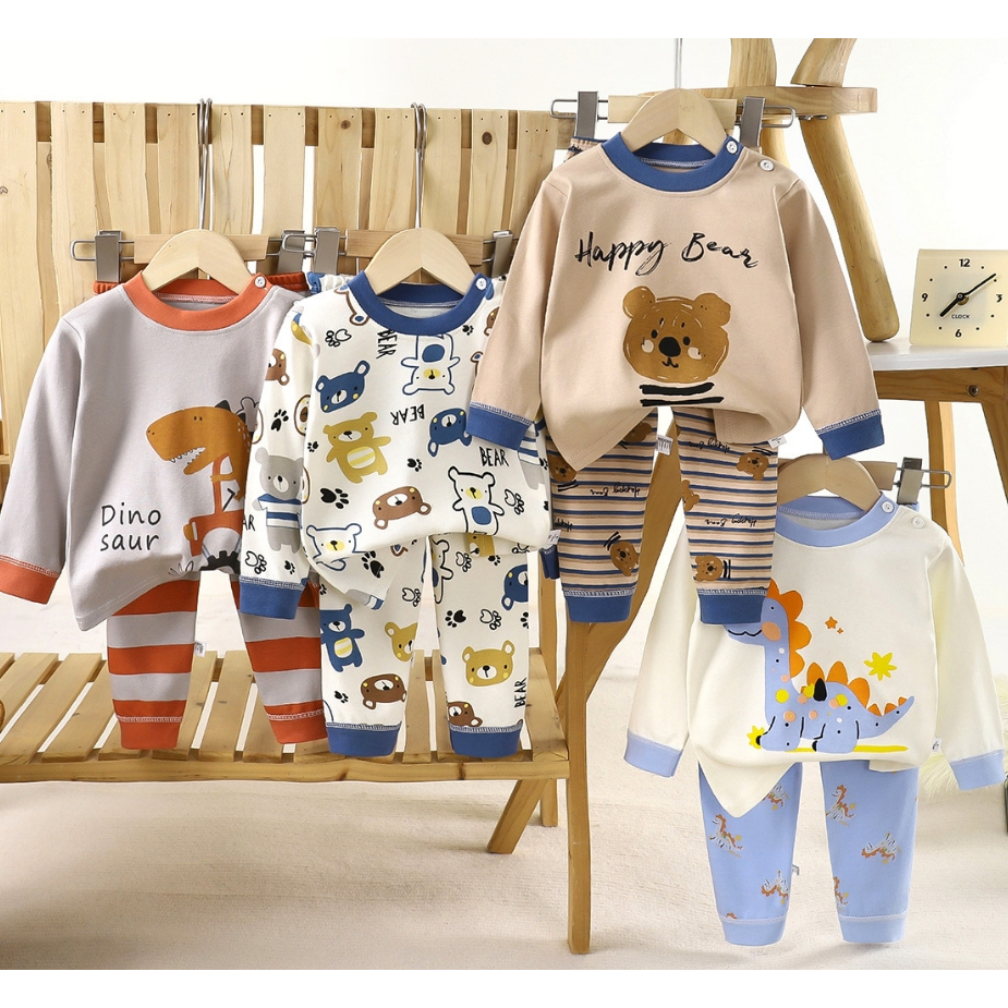 Pure Cotton Cartoon Boys' Pajamas Homewear Children's Clothing | Shopee ...