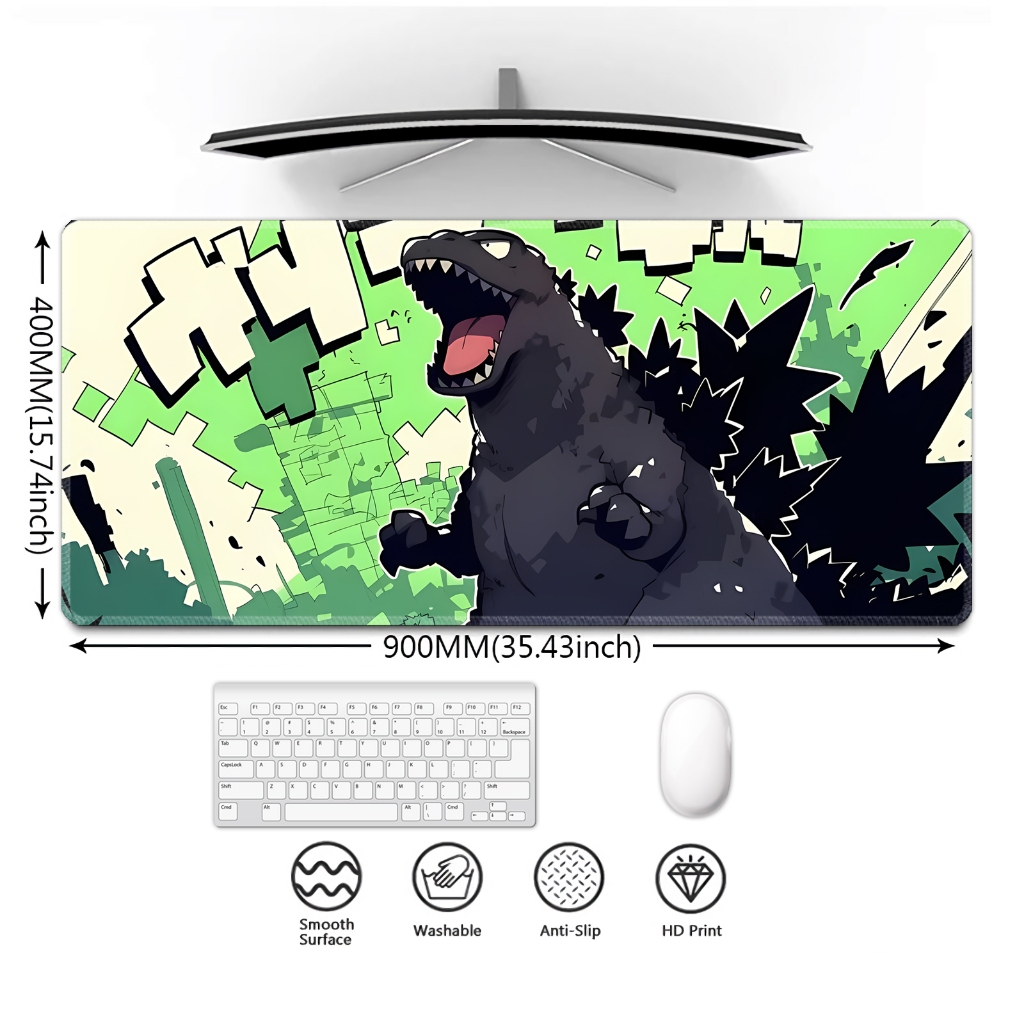 Mouse Pad Gaming Cute cartoon Godzilla Mousepad Large Customize ...