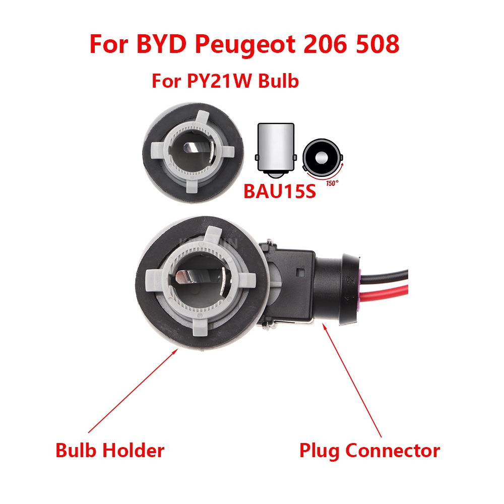 Peugeot 206 508 Car Light BAU15S PY21W Bulb Holder Connector Socket ...