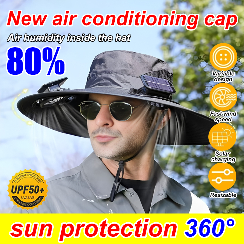New air conditioning cap topi kipas Air humidity inside the hat 80% ...
