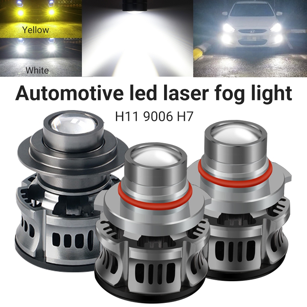 Ultra-Bright LED Car Laser Fog Lights H11 H7 9006 12V 3000K Headlight ...