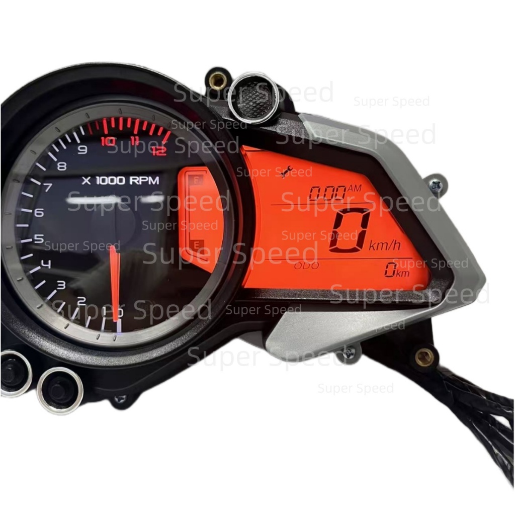 Digital LED Speedometer Meter Motorcycle Tachometer Odometer For BAJAJ ...