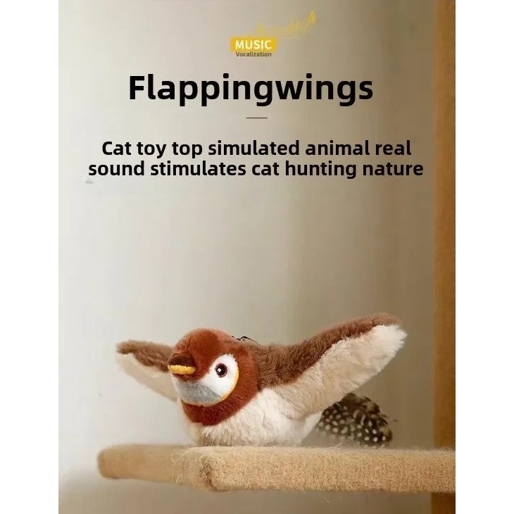 Hot Selling-Beeuhappi New Interactive Cat Toys Rechargeable Flying Bird ...