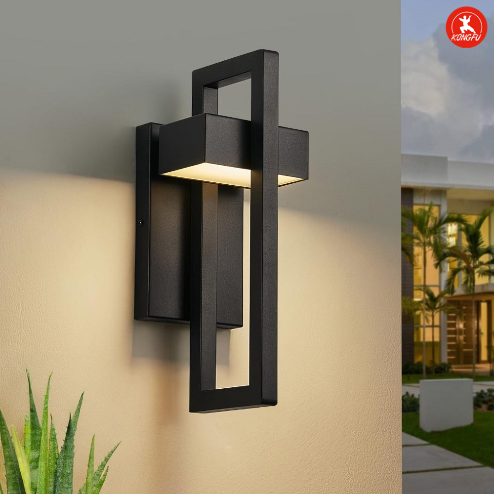 LAMPU DINDING LUAR RUMAH MATTE BLACK MODERN OUTDOOR WALL LIGHT 3000K ...