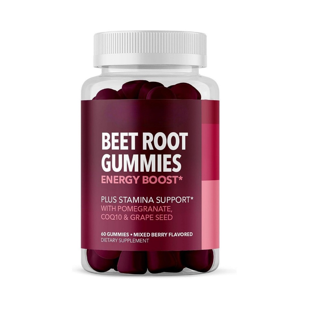 Beetroot Gummies 60 Mixed Berry Flavor Energy Boost Endurance Support ...