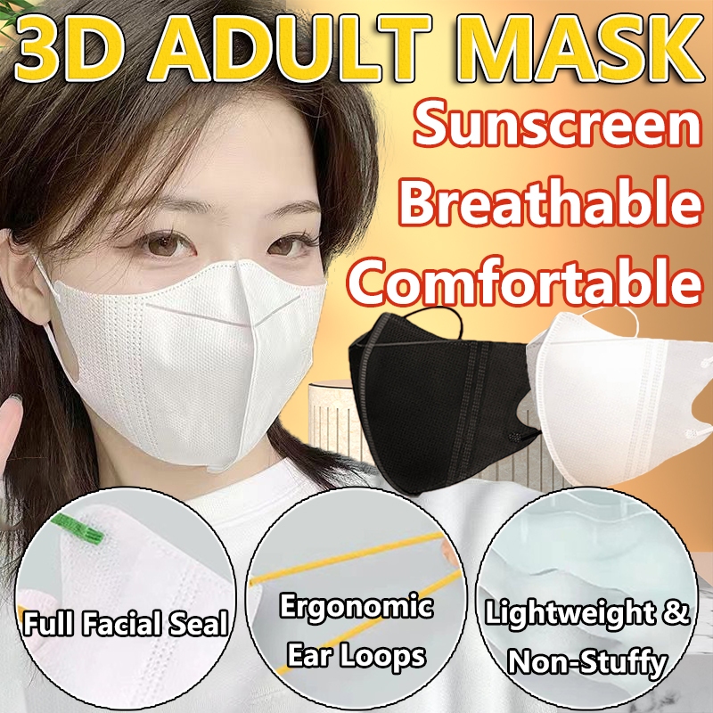 【IN STOCK】 50PCS 3D Adult Mask Earloop 3D Duckbill Mask Disposable Face ...